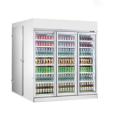 China Supermarket Refrigerated Showcase Glass Door Cold Room for sale
