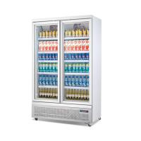 China Supermarket Vertical Fan Cooling Glass Door Display Refrigerator for sale