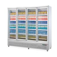 China Commercial Glass Door Vertical Refrigerated Display Case For Displaying Cold Drinks Milk for sale