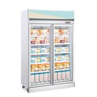 China Upright 1000L Glass Door Ice Cream Fridge Display Freezer With CE for sale