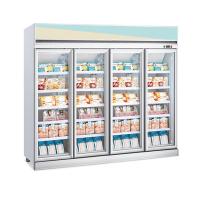 China Commercial Low Temperature Seafood Meat Vertical Glass Door Display Freezer for sale