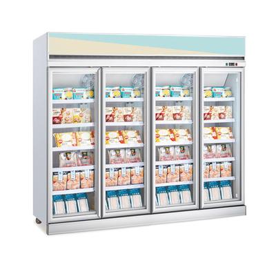 China Commercial Low Temperature Seafood Meat Vertical Glass Door Display Freezer for sale