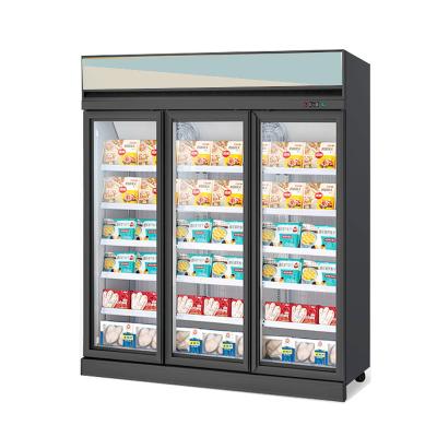 China Three Glass Doors Display Freezer Commercial Refrigerator And Freezers for sale