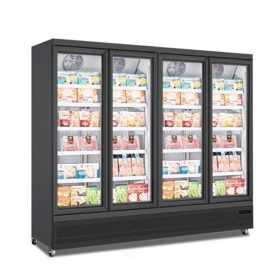 China Four Glass Door Upright Display Freezer Comercial Refrigeration Equipment for sale