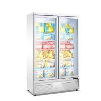 China Big Capacity Vertical Display Case Freezer With Double Glass Door for sale