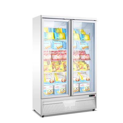 China Big Capacity Vertical Display Case Freezer With Double Glass Door for sale