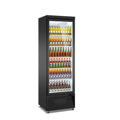 China Commercial Upright Beverage Cooler 2~8℃ Automatic Defrost Glass Doors Display Refrigerator for sale