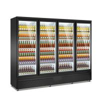 China Upright 4 Glass Doors Display Fridge Supermarket Refrigerated Showcase for sale