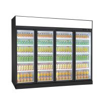 China Fan Cooling Chiller Soft Drink Showcase Supermarket Glass Door Refrigerator Display Case for sale