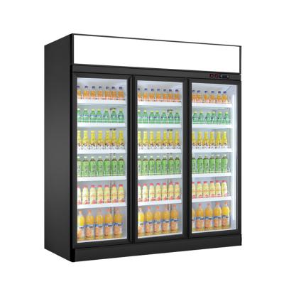 China Commercial Beverage Cooler Supermarket Chiller Glass Door Beverage Drinks Refrigerator Showcase for sale