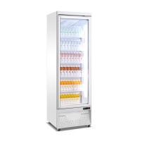 China 450L Supermarket Upright Display Fridge Glass Door Refrigerator Beverage Bottle Cooler for sale