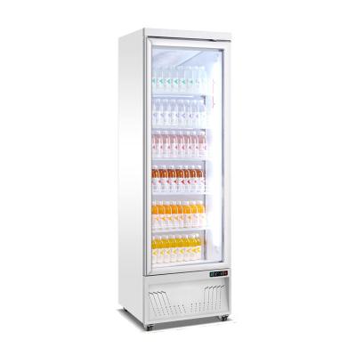 China 450L Supermarket Upright Display Fridge Glass Door Refrigerator Beverage Bottle Cooler for sale