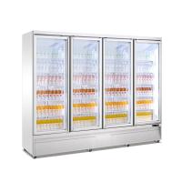 China Commercial Upright 4 Glass Door Beverage Display Refrigerator For Drinks for sale