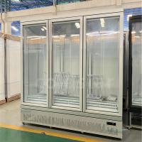 China Commercial 3 Doors Vertical Display Freezer Supermarket Refrigerated Showcase for sale