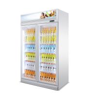 China Upright Supermarket Refrigerated Showcase Glass Door Beer Beverage Cooler Refrigerator Chiller for sale