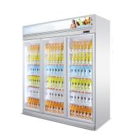 China 1000L Supermarket Upright Commercial Chiller For Cold Drink Display Refrigerator for sale