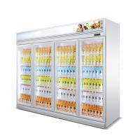 China Commercial 4 Glass Door Vertical Cooler Refrigerator Showcase for sale
