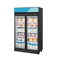 China Commercial 1000L Upright Refrigerated Beverage Showcase Glass Door Chiller for sale