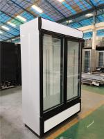 China 1000L Glass Door Chiller Vertical Display Freezer For Supermarket for sale