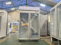 China 1000L Glass Door Display Showcase Upright Freezer With Fan Cooling System for sale
