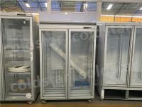 China Commercial Refrigerator Double Glass Door Display Freezer With AD Board for sale