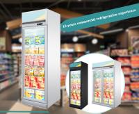 China Commercial -22 Degrees Upright Showcase Display Refrigerator Freezer Glass Door for sale
