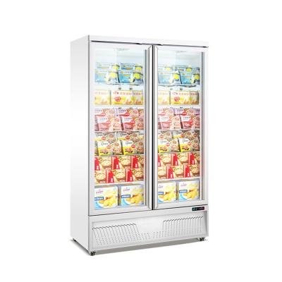 China Supermarket Frozen Meat Upright Display Freezer Glass Door Freezer for sale