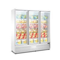China Commercial 3 Doors Vertical Display Freezer Supermarket Refrigerated Showcase for sale