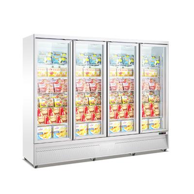 China Promotion Product Commercial Vertical Single Temperature Glass Door Freezer Display Showcase for sale