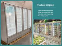 China Commercial 4 Glass Doors Beverage Display Fridge With Digital Temperature Controller for sale