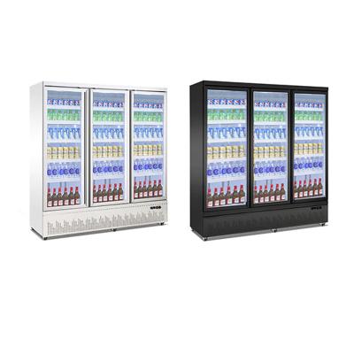 China Supermarket Display Counter Commercial Refrigerator Upright Display Glass Door Fridge for sale