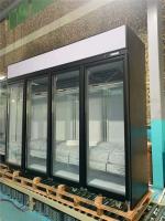 China Double Doors Frozen Food Ice Cream Refrigerated Showcase Vertical Freezer for sale