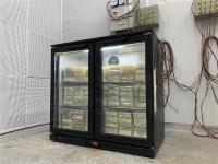 China 2 Doors Black Back Bar Cooler Under Counter Bottle Fridge for sale