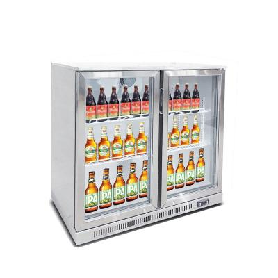 China 2 Glass Doors Counter Top Display Beer Cooler for sale