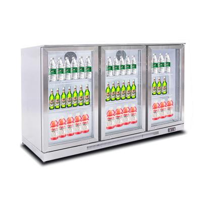 China 300L Glass Door Counter Top Mini Fridge Desktop Display Cooler for sale