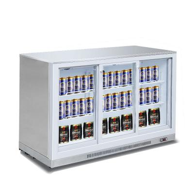China Triple Transparent Glass Door Under Bar Beer Cooler With 300L Volume for sale