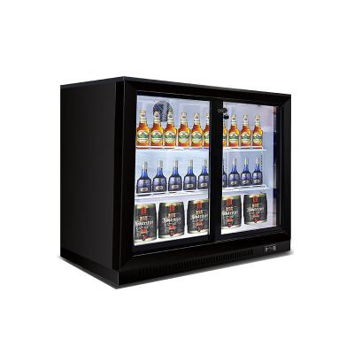 China 2 Doors Counter Top Beverage Fridge Beer Display Cooler Refrigerator Under Back Bar Beer Cooler for sale