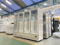 China Commercial Swing Glass Door Freezer Frozen Food Upright Display Showcase for sale