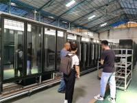 China Supermarket Frozen Food Display Case Upright Fan Cooling Ice Cream Freezer for sale