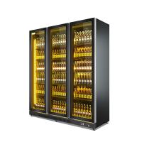 China Commercial Bar 3 Glass Doors Upright Display Fridge for sale