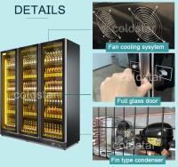 China Auto Defrost Glass Sliding Door Upright Bottle Cooler For Bar & Coffee Shop for sale