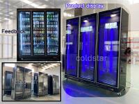 China Auto Defrost Glass Sliding Door Upright Bottle Cooler For Bar & Coffee Shop for sale