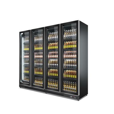 China 4 Glass Doors Beer Bottle Juice Cold Drink Vertical Display Beverage Showcase Cooler for sale
