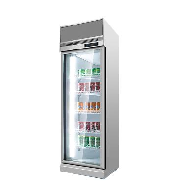 China Supermarket Convenience Store 2~8ºC Transparent Glass Door Upright Fridge for sale