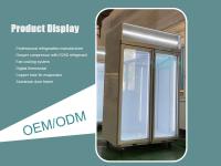 China Commercial Beer Soda Soft Drinks And Cold Beverage Upright Display Coolers With 2 Glass Front Door for sale