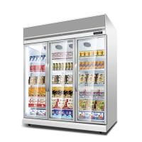 China Supermarket Plug - In -22 Degree Vertical Freezer With Glass Door for sale