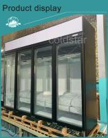 China Commercial 4 Glass Doors Beverage Display Fridge With Digital Temperature Controller for sale