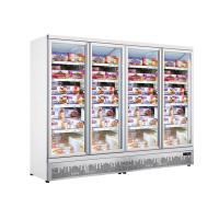 China Low Temperature Commercial 4 Glass Door Large Supermarket Refrigerator Upright Freezer for sale