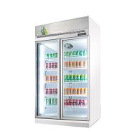 China Commercial Beer Soda Soft Drinks And Cold Beverage Upright Display Coolers With 2 Glass Front Door for sale