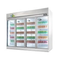 China Commercial 4 Glass Doors Beverage Display Fridge With Digital Temperature Controller for sale